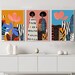 Modern Boho Еclectic Set of 3 Posters, Colorful Flowers Collage ...