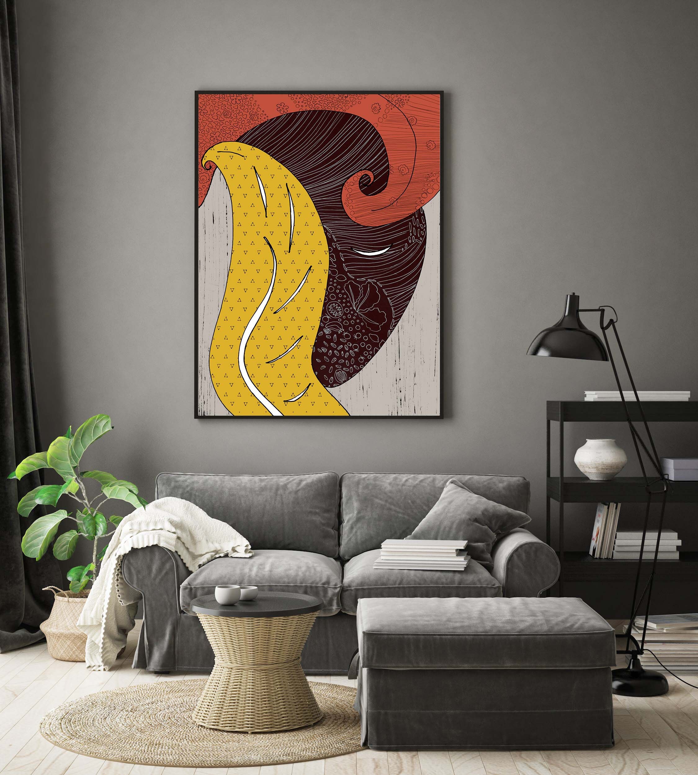 African Art Abstract African Face Portrait Contemporary Art - Etsy