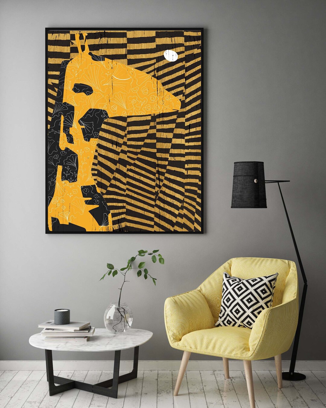 Abstract Giraffe Art Print: Modern Safari Animal Poster - Etsy