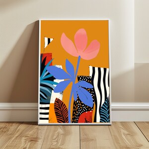 Modern Boho Еclectic Set of 3 Posters, Colorful Flowers Collage ...