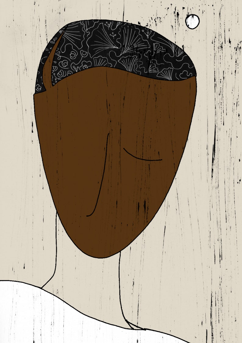 Portrait of an African Man Back Man wall art Abstract | Etsy