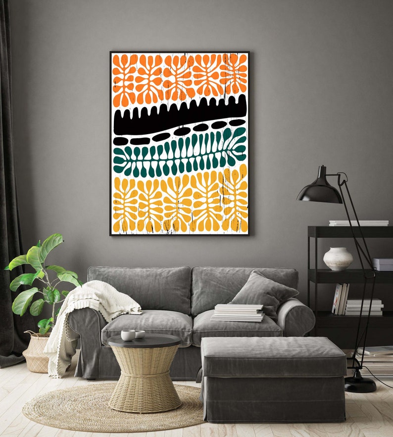 Mid Century Modern Posters Abstract Ethno Motive Print Set - Etsy