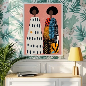 Modern Boho Еclectic Set of 3 Posters, Colorful Flowers Collage ...