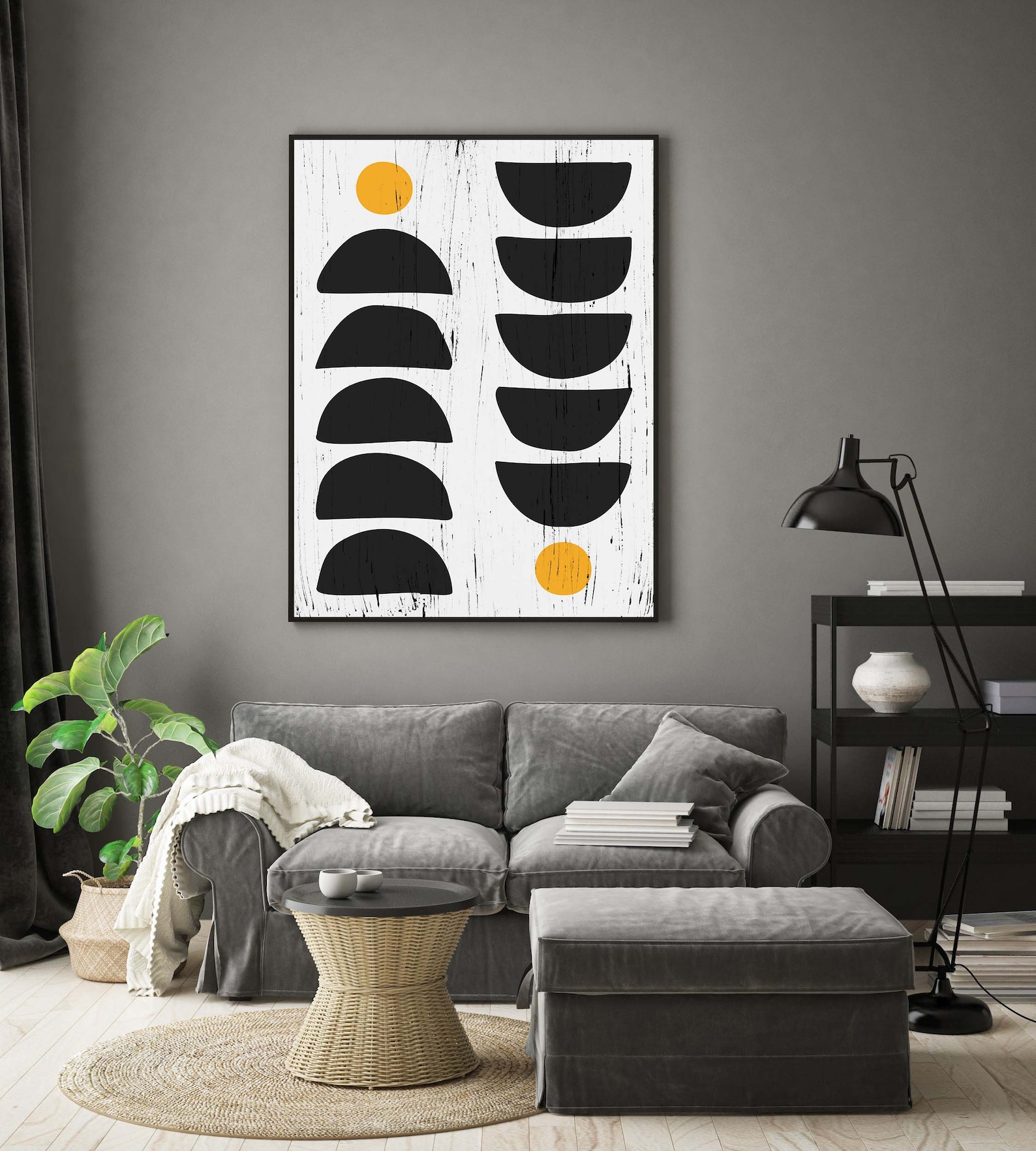 Mid Century Modern Posters Abstract Ethno Motive Print Set - Etsy