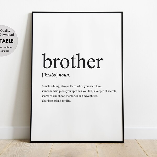 Brother Definition - Etsy