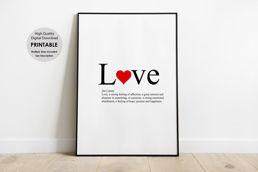 Love Definition, Love Definition PRINTABLE Wall Art, Love Digital Print ...