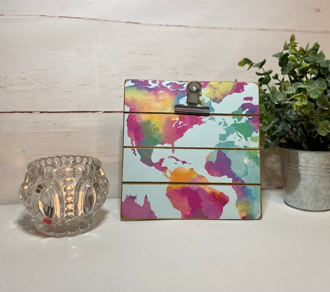 World Map Frame/frame/photo Display/child Gift/friend Gift/grocery List ...