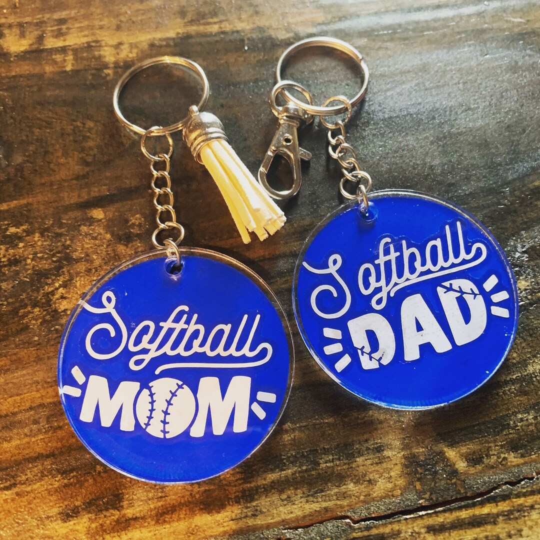Softball Parent Keychain - Etsy
