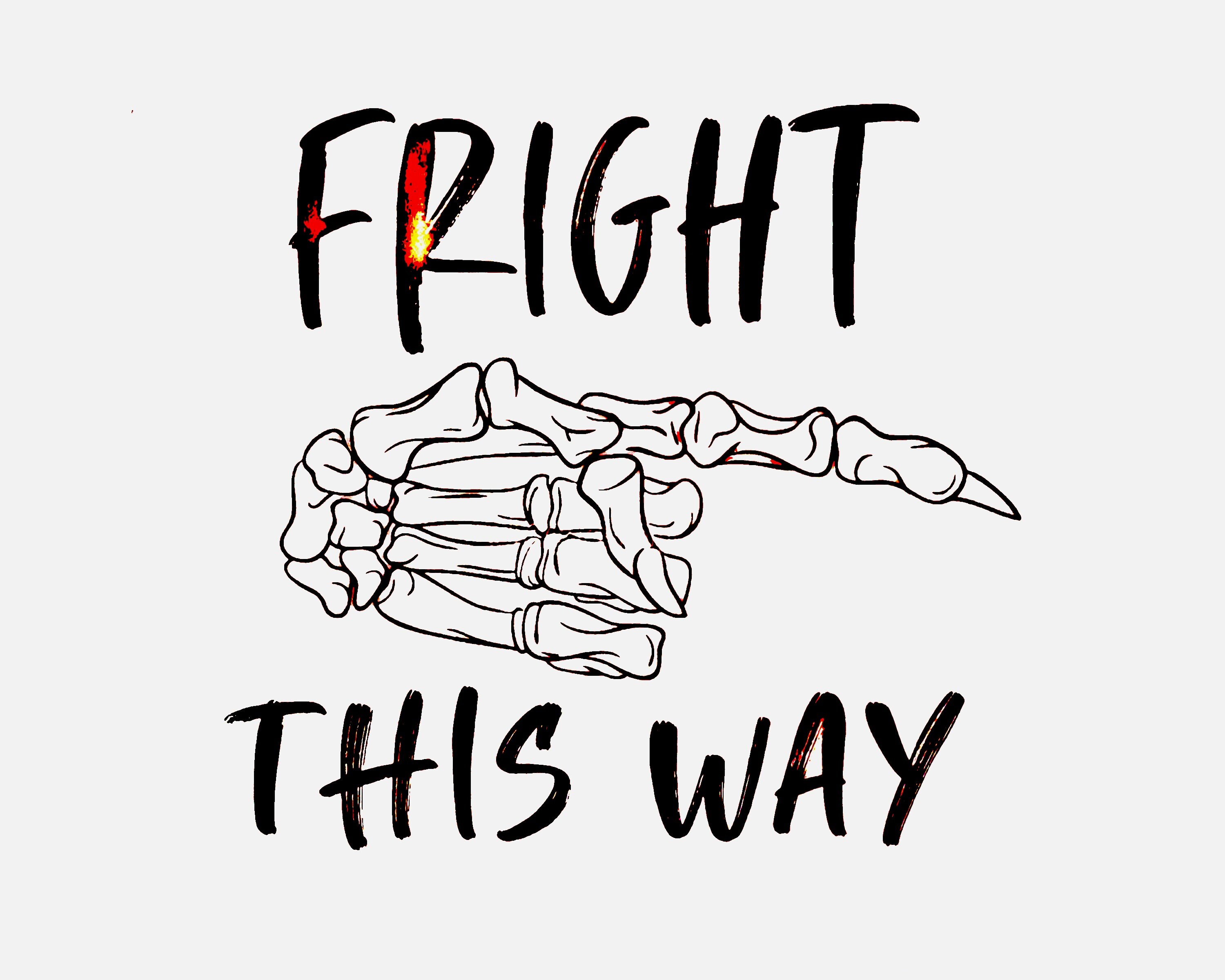 Fright This Way Halloween Fall Print Skeleton Decor | Etsy