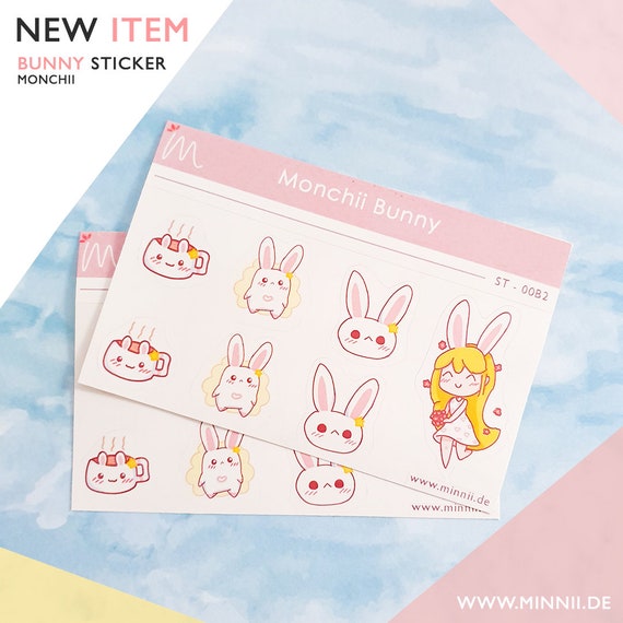 Monchii Bunny Sticker Set 2 | Etsy