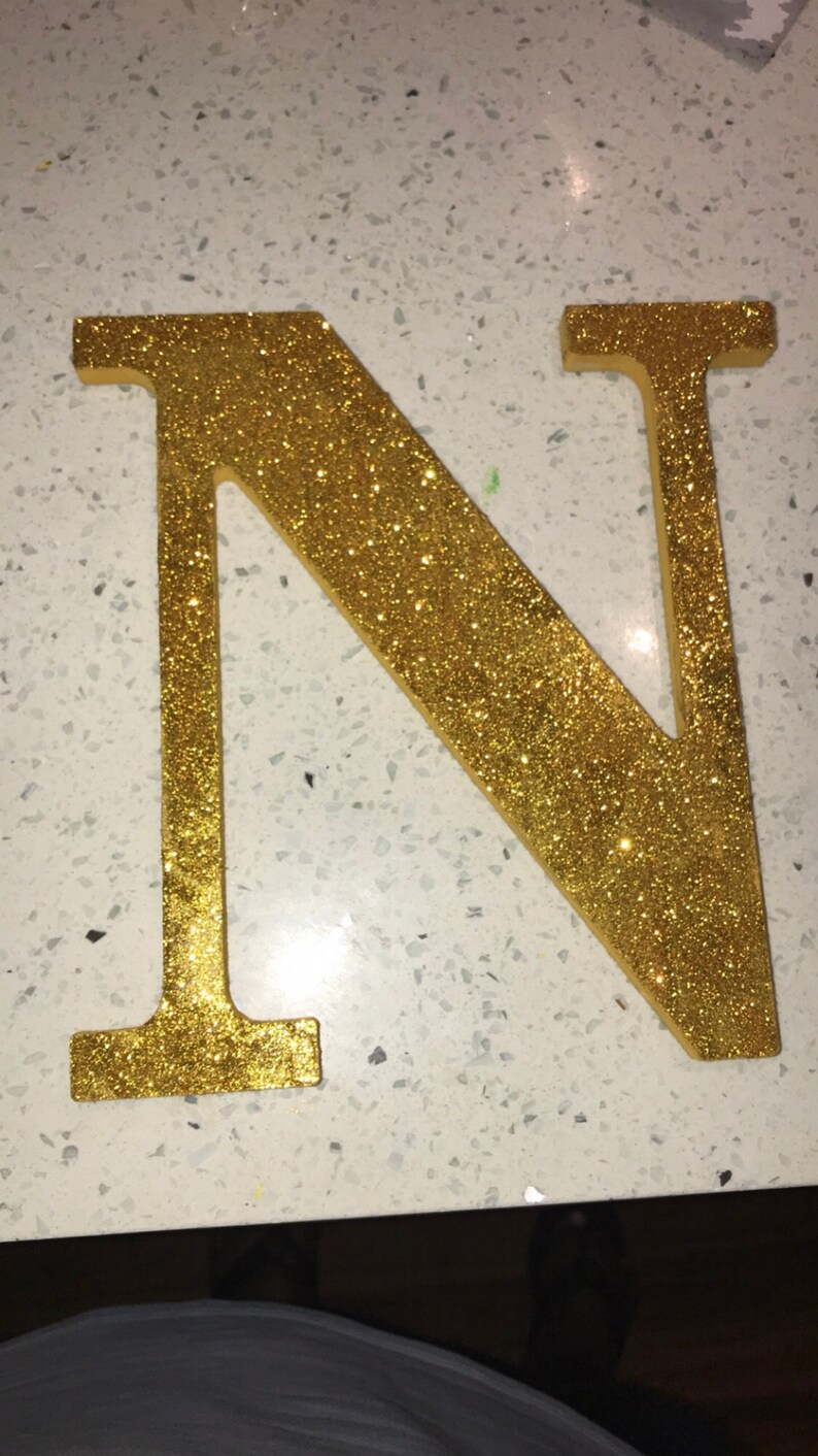 Glitter, Cusotm Wooden Letter - Etsy