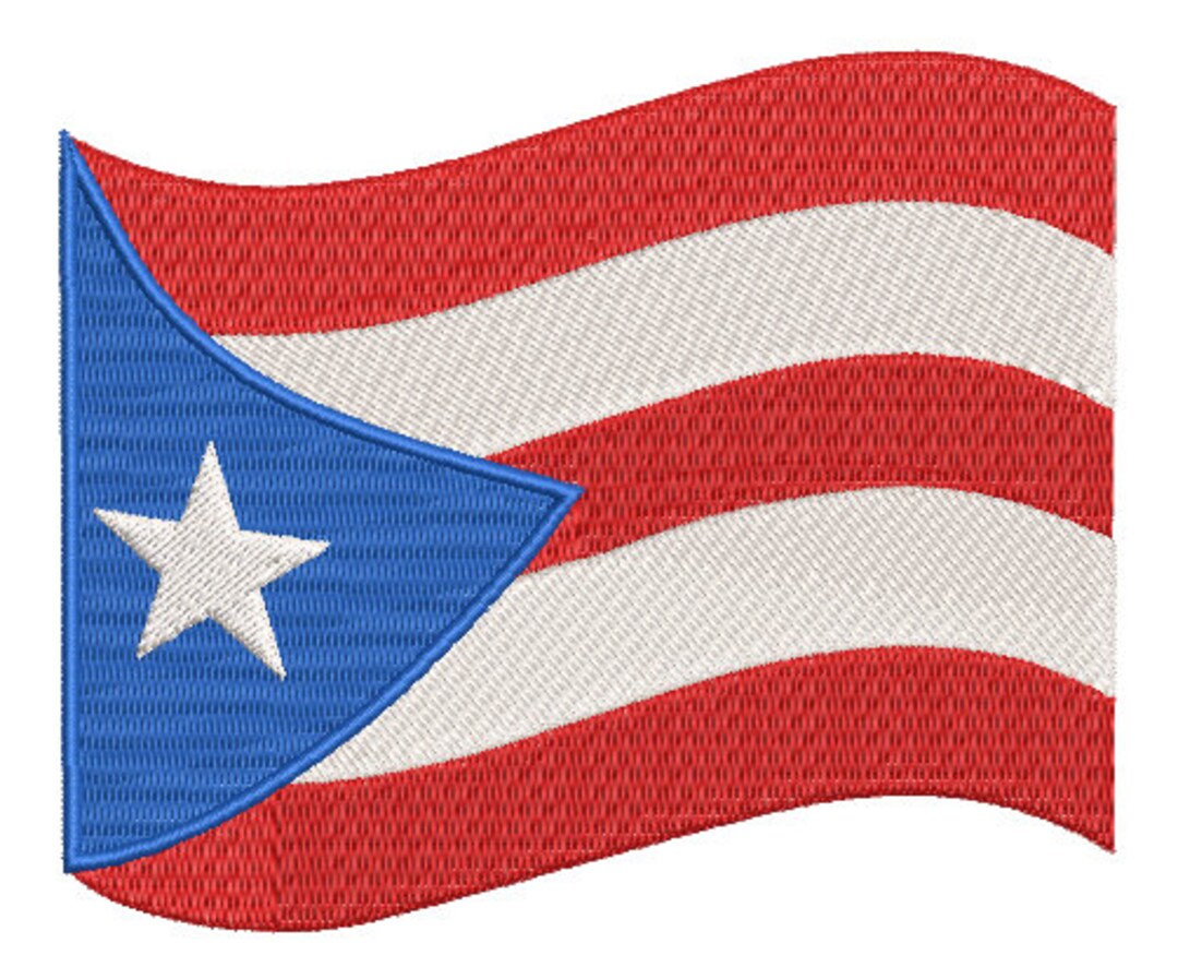 Puerto Rico Flag Embroidery File - Etsy