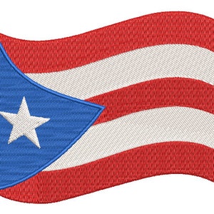 Puerto Rico Flag Zigzag Embroidery File - Etsy