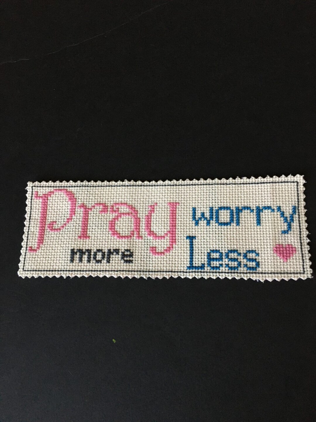Pray More Worry Less Counted Cross Stitch Bookmark Pattern, PDF Chart ...