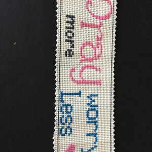 Pray More Worry Less Counted Cross Stitch Bookmark Pattern, PDF Chart ...