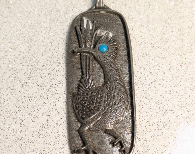 Vintage J Ritter Turquoise Road Runner Pendant Necklace - Etsy