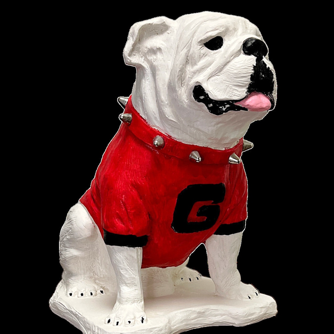Georgia Bulldogs UGA Mascot Boom Stone Statue for Garden, Yard, Deck ...