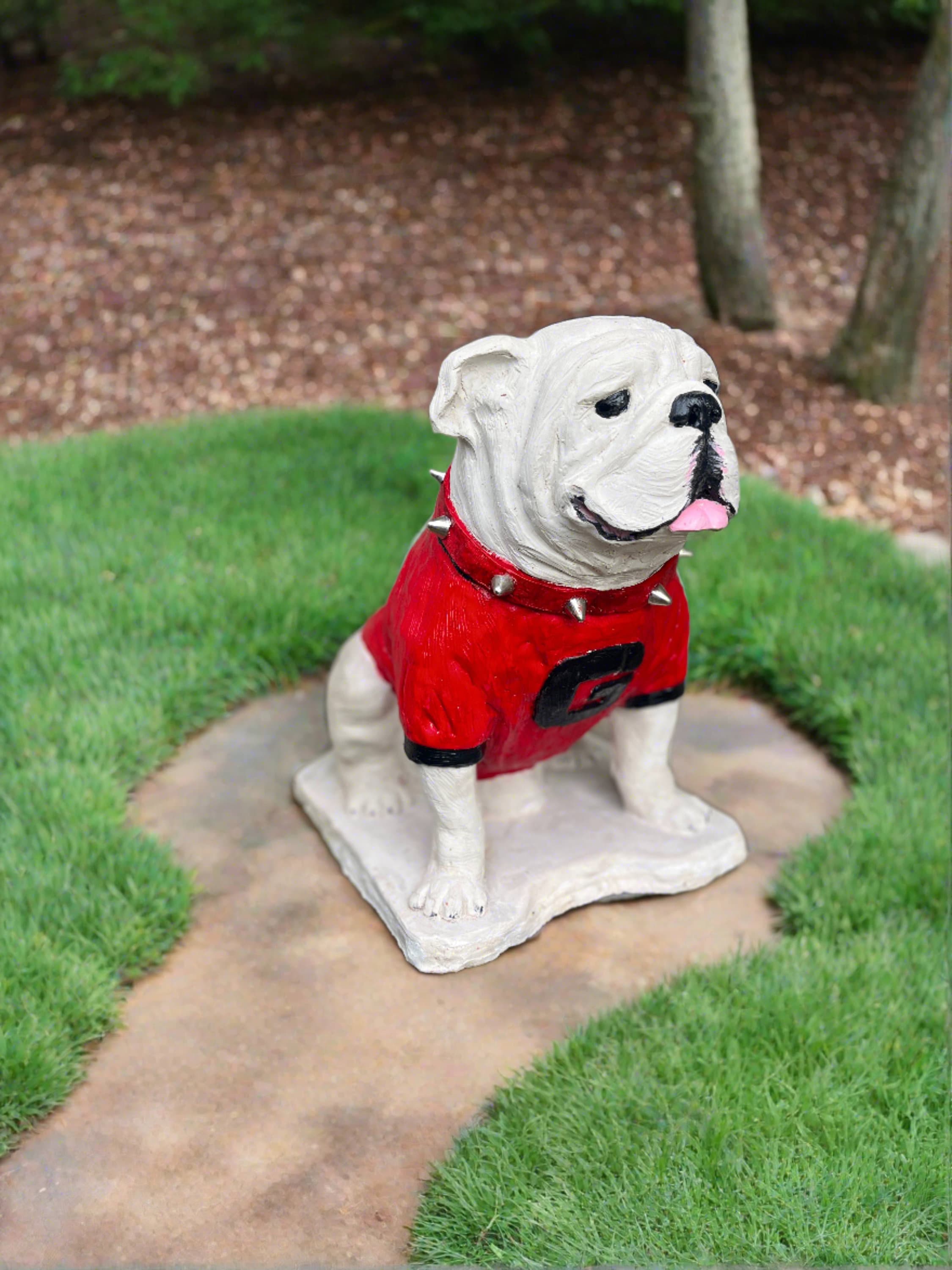 Georgia Bulldogs UGA Mascot Boom Stone Statue for Garden, Yard, Deck ...