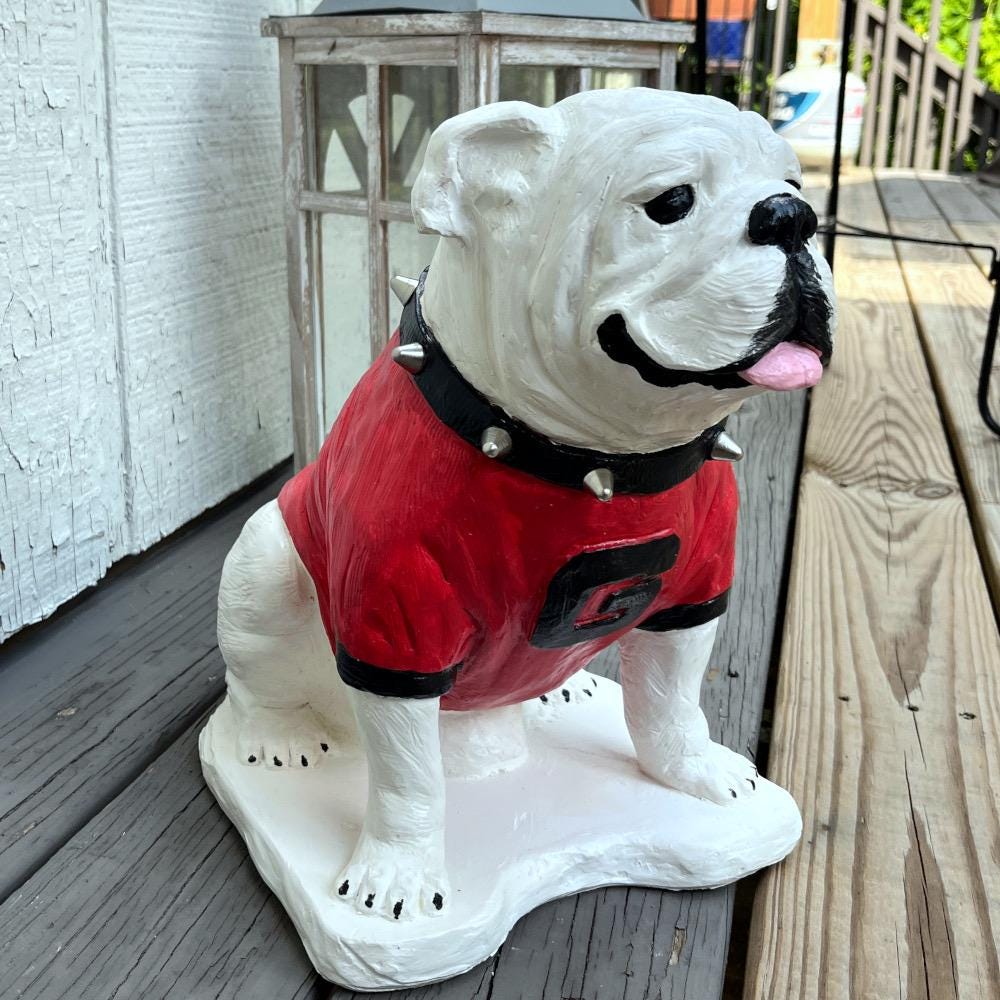 Georgia Bulldogs UGA Mascot Boom Stone Statue for Garden, Yard, Deck ...