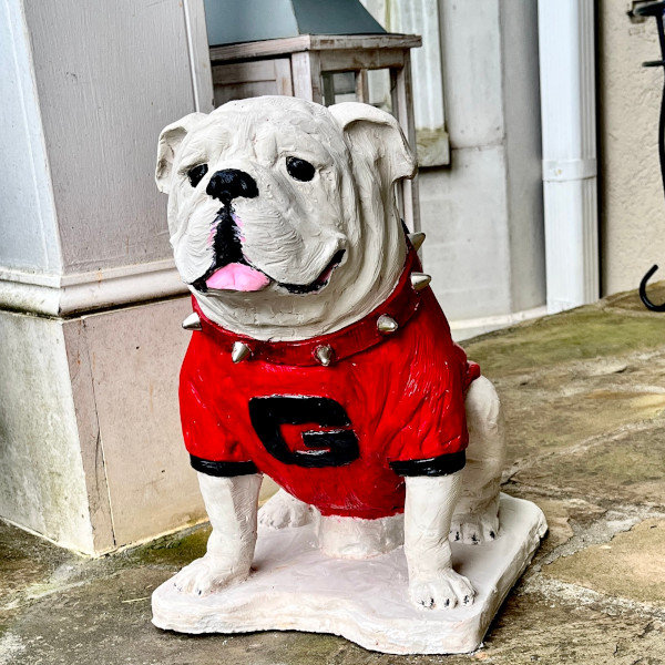 Georgia Bulldogs UGA Mascot Boom Stone Statue for Garden, Yard, Deck ...