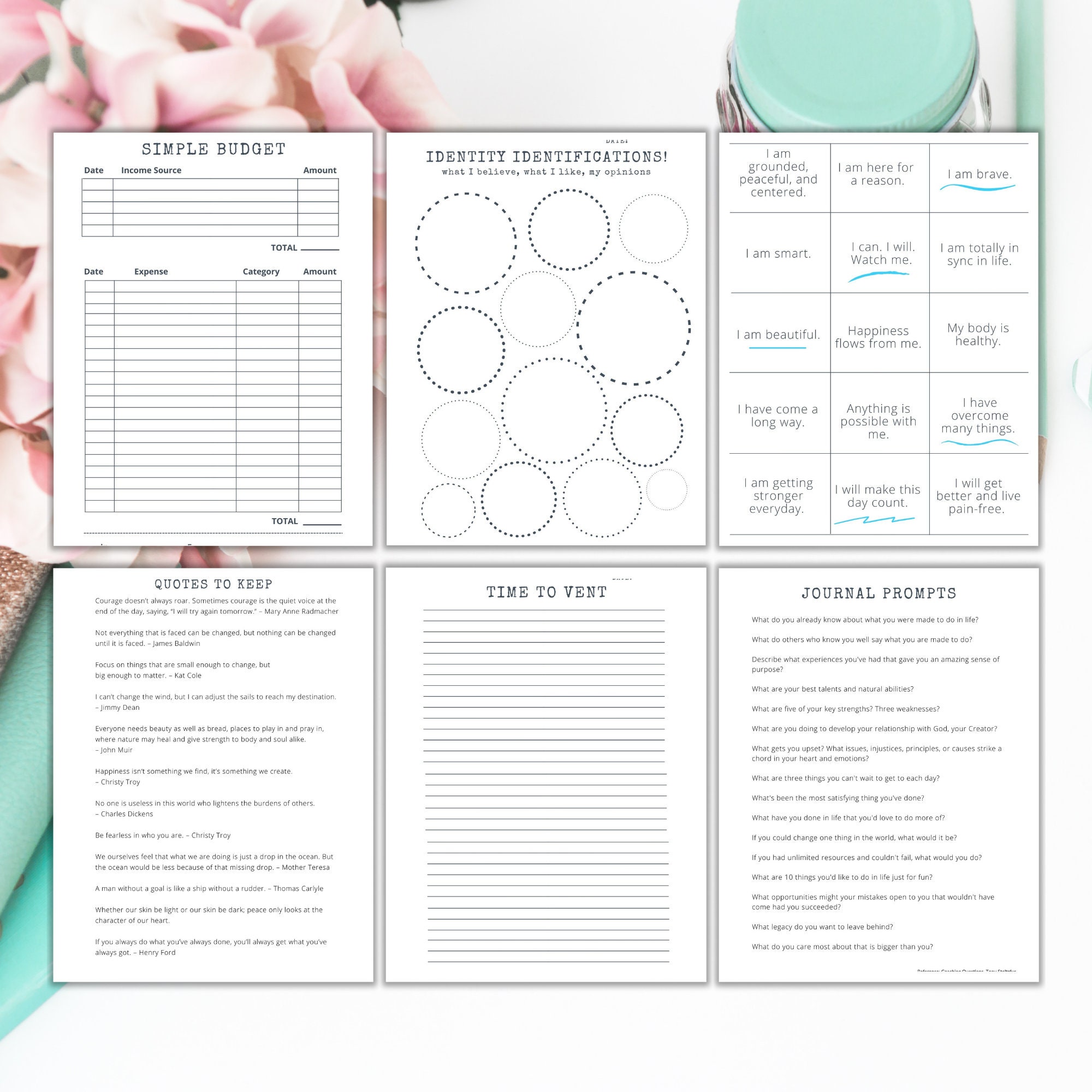 Teen & Tween Daily Planner: Printable Journal, Budget, Affirmations ...