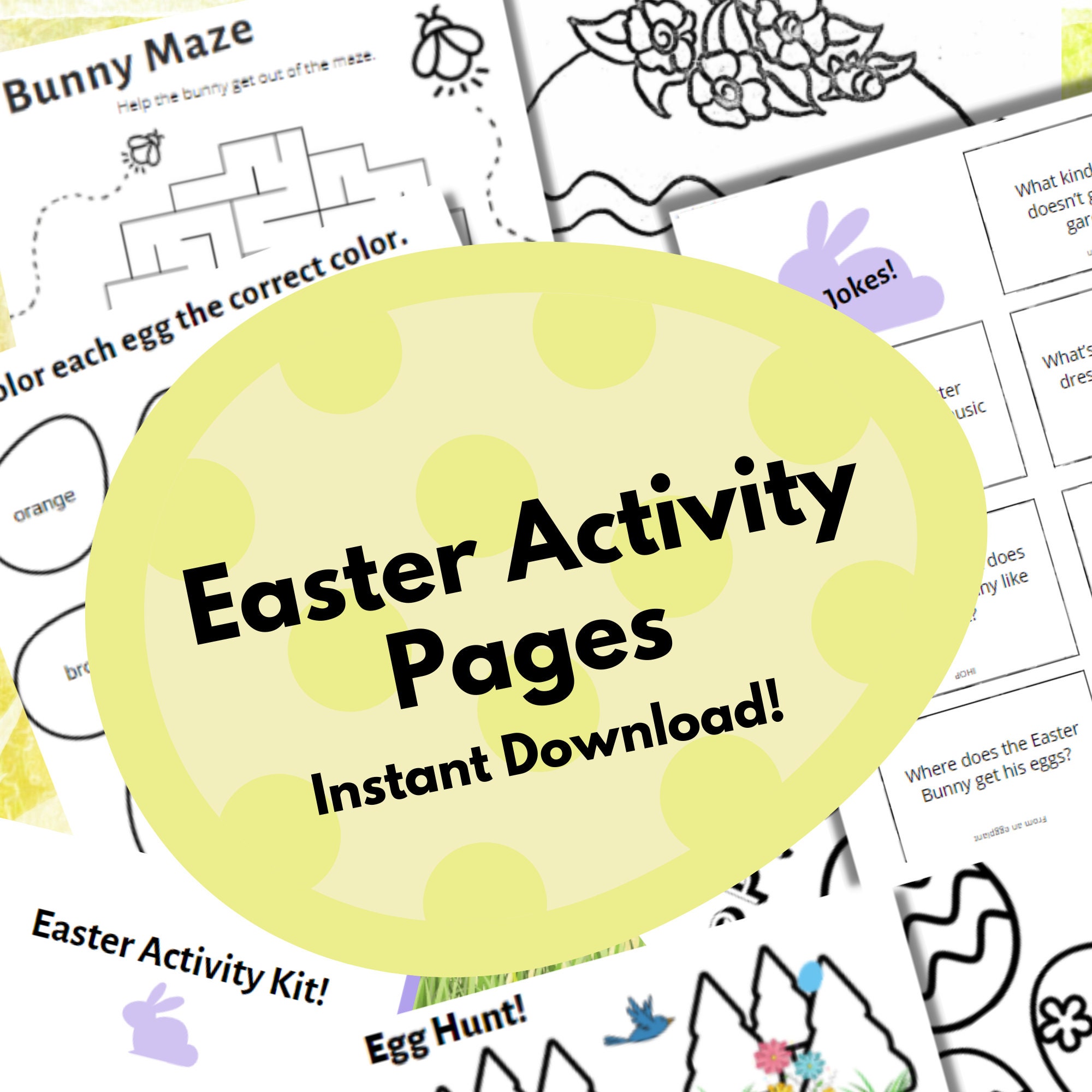 Easter Printable Kindergarten Sheets, Easter Printables for Kids ...