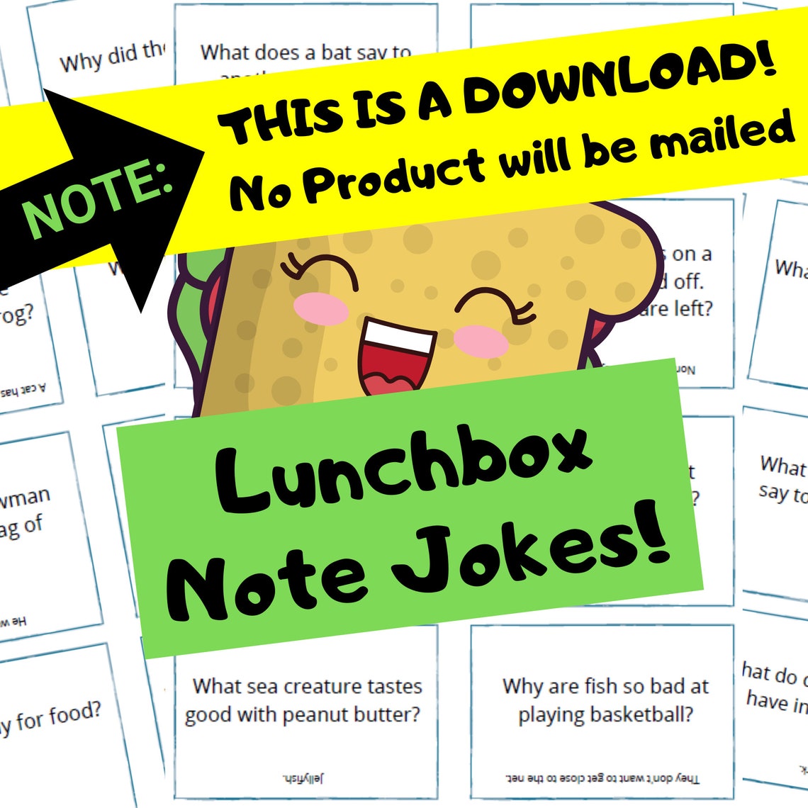 Lunchbox Note Jokes Lunchbox Notes for Kids Jokes for Kids - Etsy