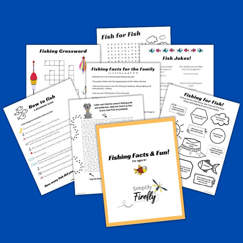 Kids Fishing Activity Printables: Facts, Jokes, Games (digital Download ...