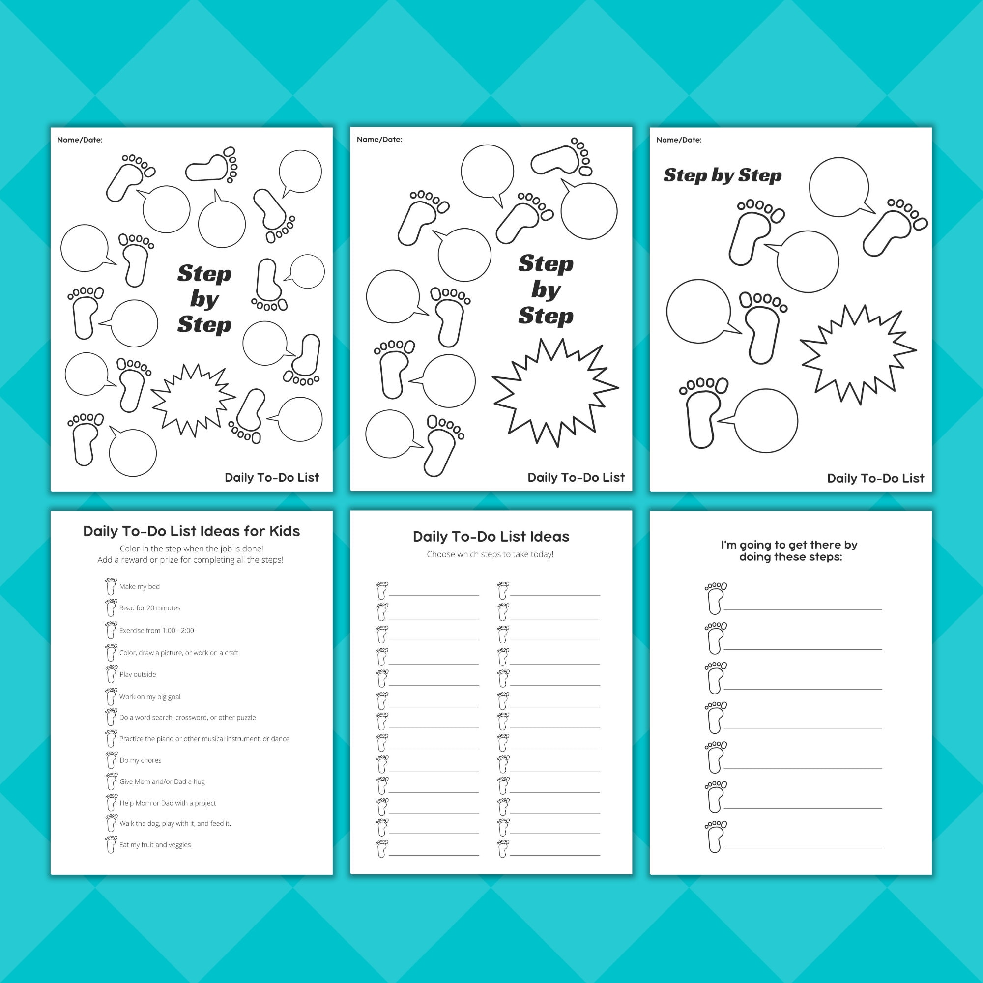 Step by Step Guide, Mind Map for Kids, Chore Chart, To-do List for Kids ...