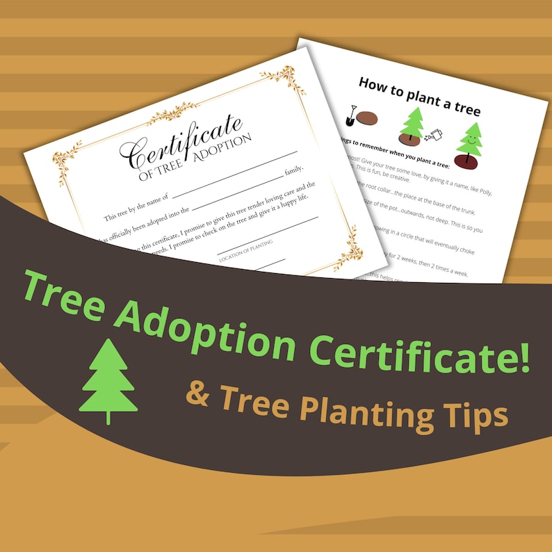 Tree Adoption Certificate for Kids: Earth & Arbor Day Activity ...