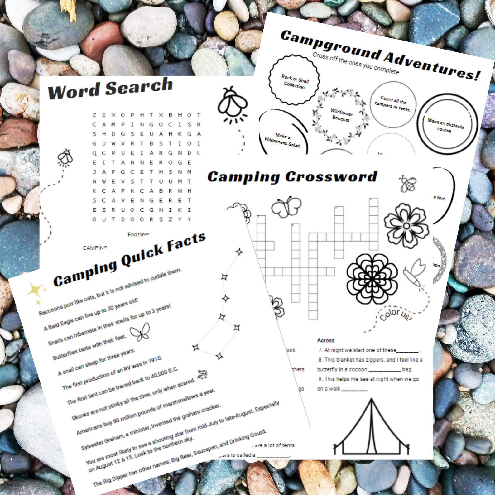 Outdoor Activity Ideas for Kids! Camping Games, Camp Printable, Camping ...