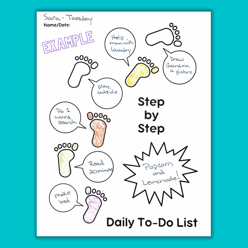 Step by Step Guide, Mind Map for Kids, Chore Chart, To-do List for Kids ...