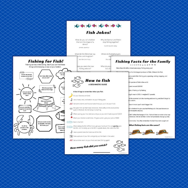 Kids Fishing Activity Printables: Facts, Jokes, Games (digital Download ...