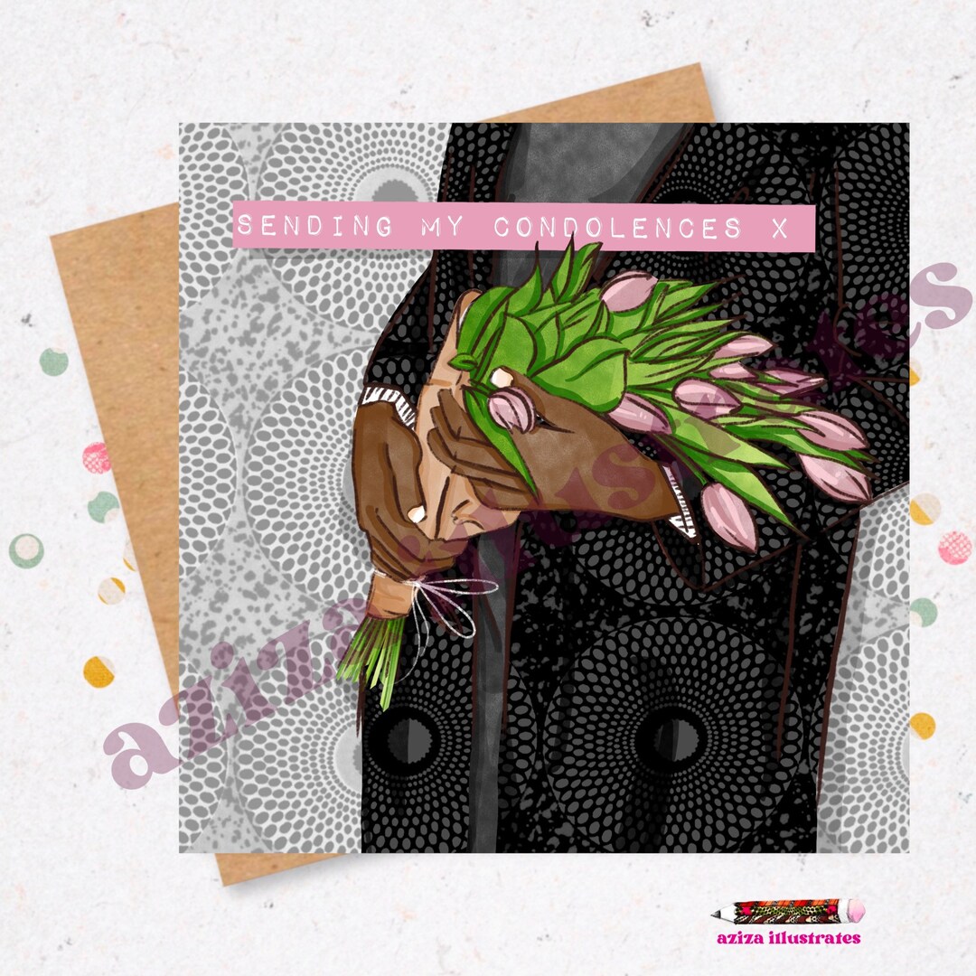 Black Condolence Card | Sympathy Card | Funeral Card | Caring Card ...