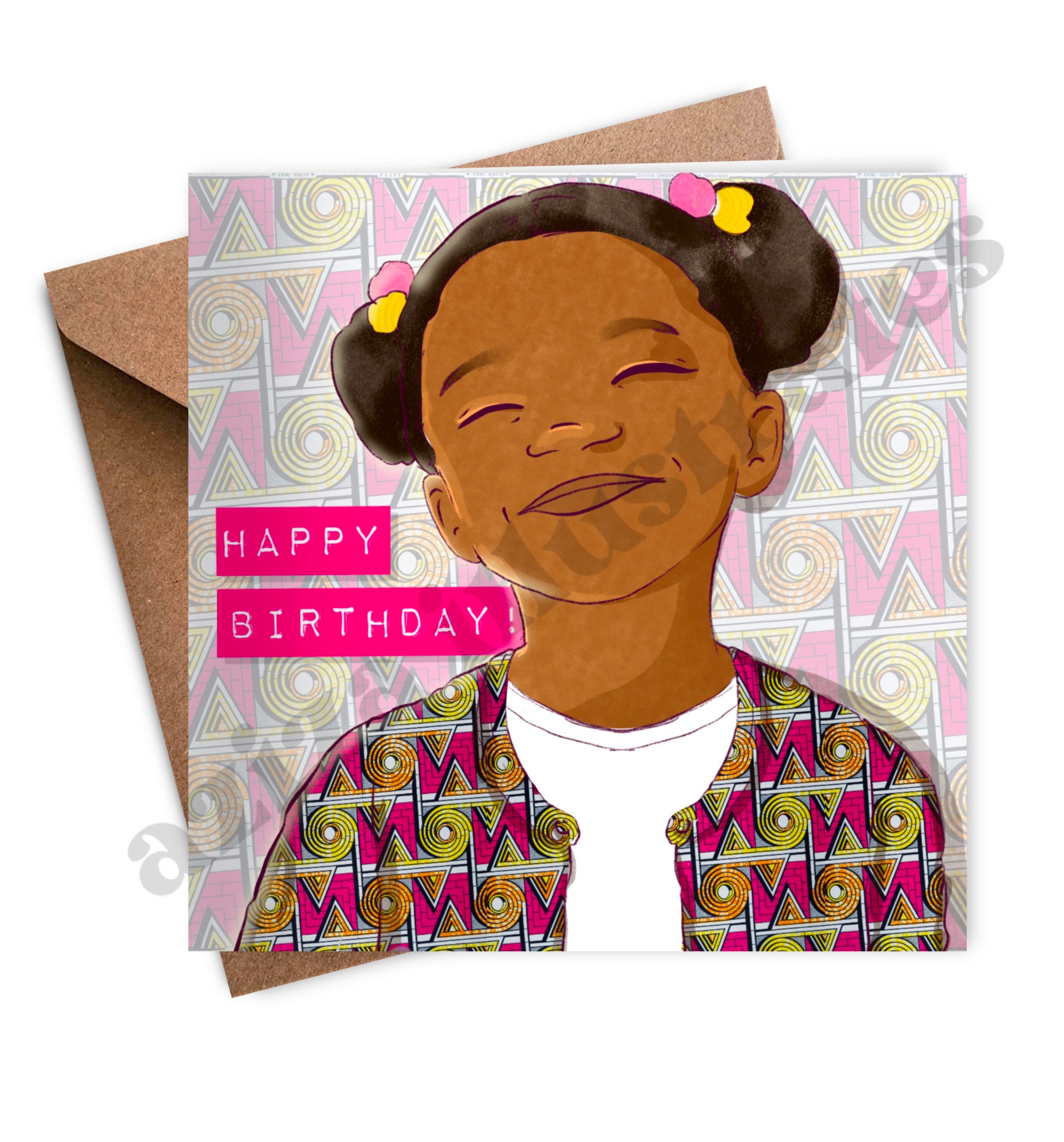Black Birthday Card -black Girl Birthday Card - Etsy
