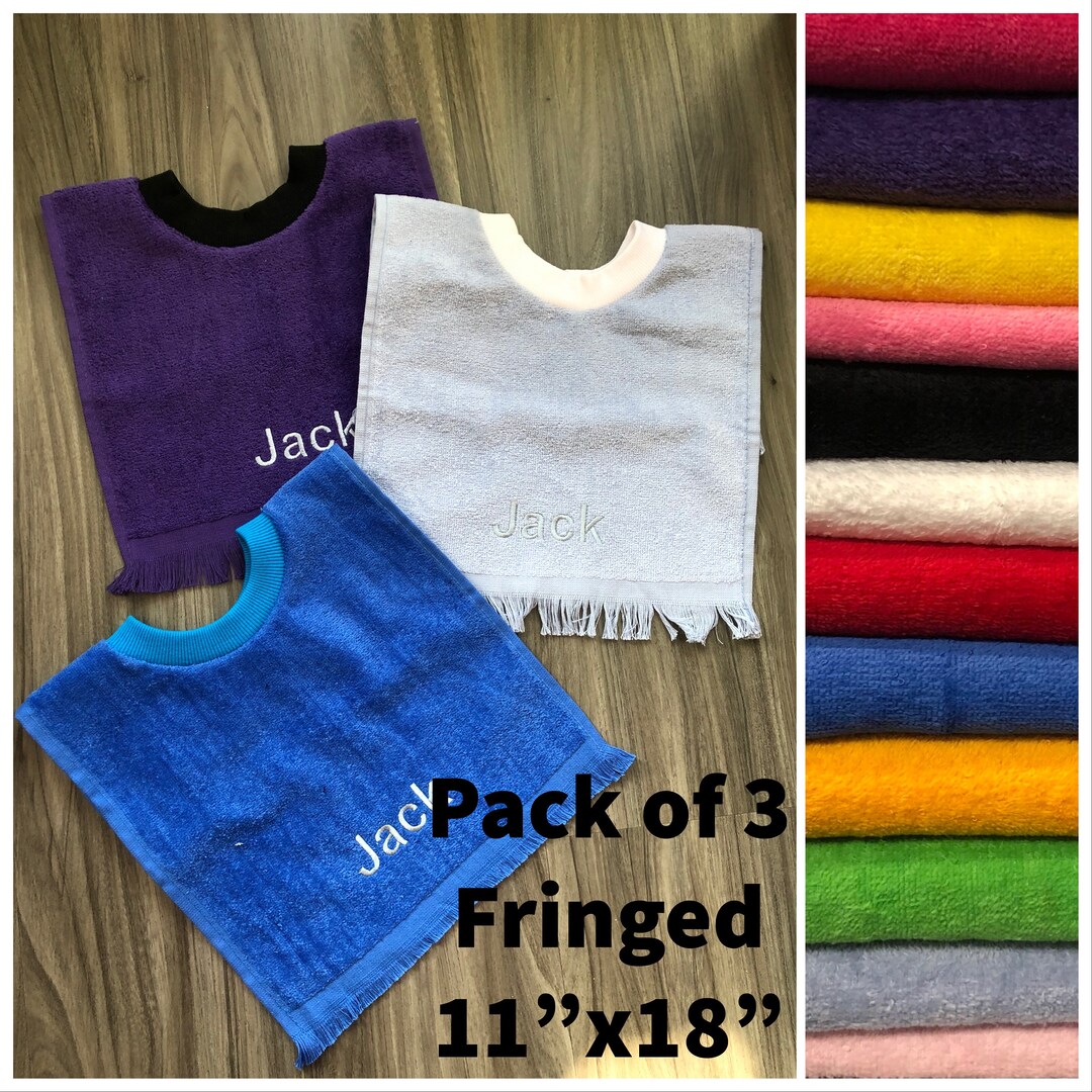 VARIETY PACK of 3 Personalized Fringed Pullover Bibs,boy Baby, Baby ...