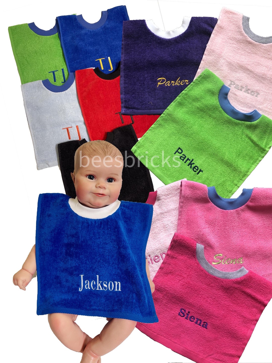 Personalized Terrycloth Pullover Bib: Embroidered Baby Toddler Gift - Etsy