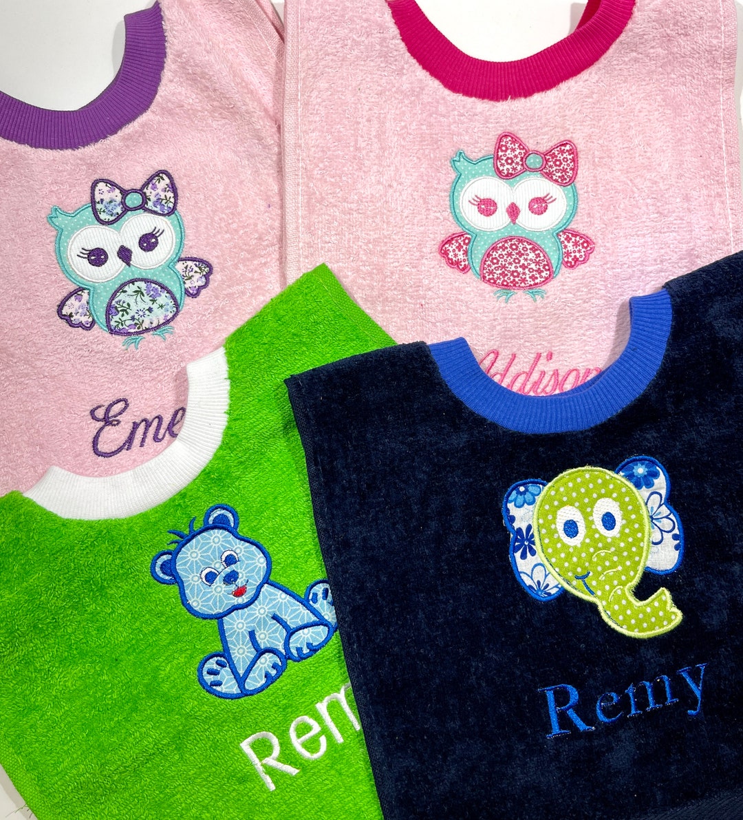 Personalized Name and Design Baby Bib, Custom Embroidered Bib for Baby ...