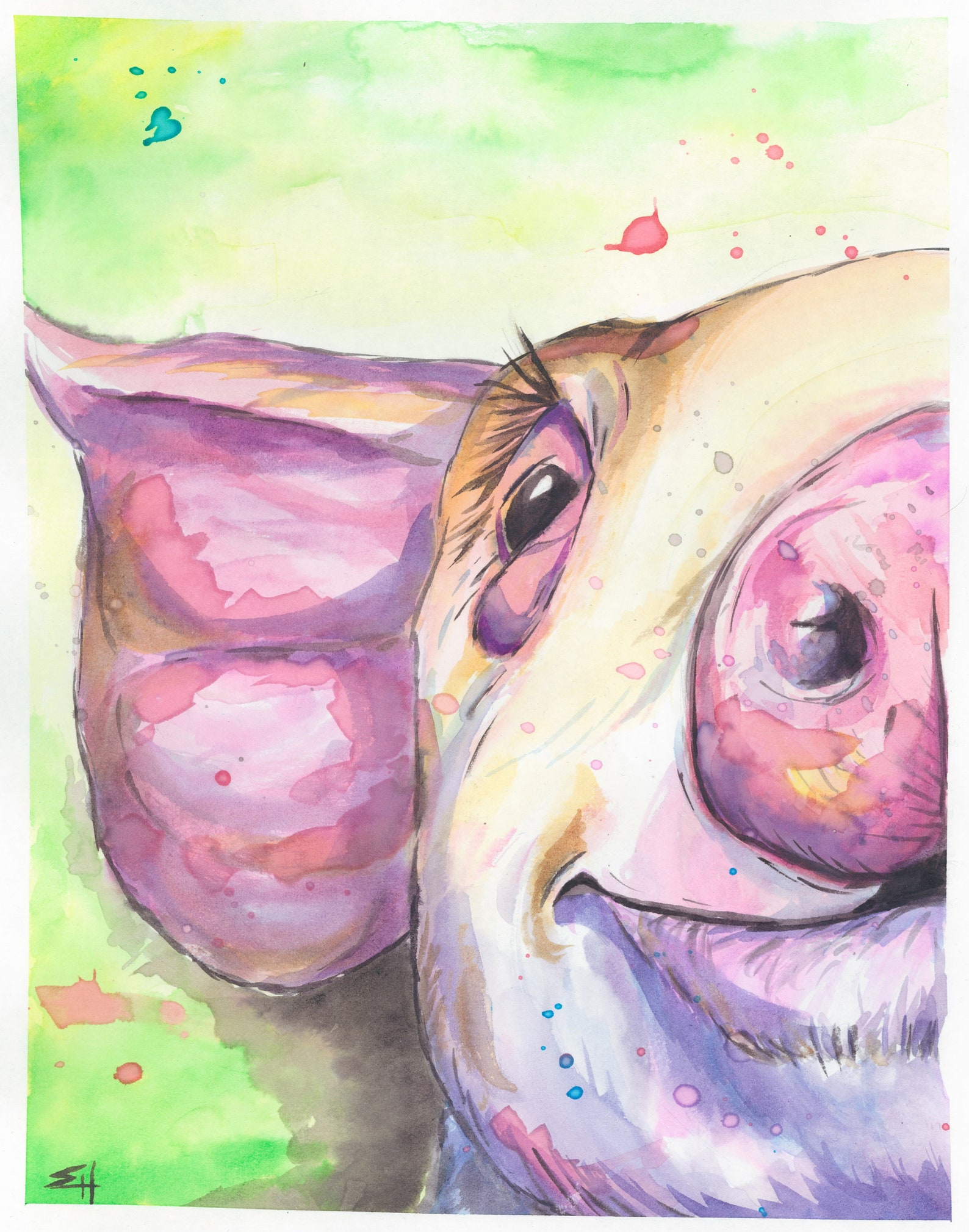 Pig Print, Digital Download, Animal Prints, Nursery Wall Art, Kids Room ...