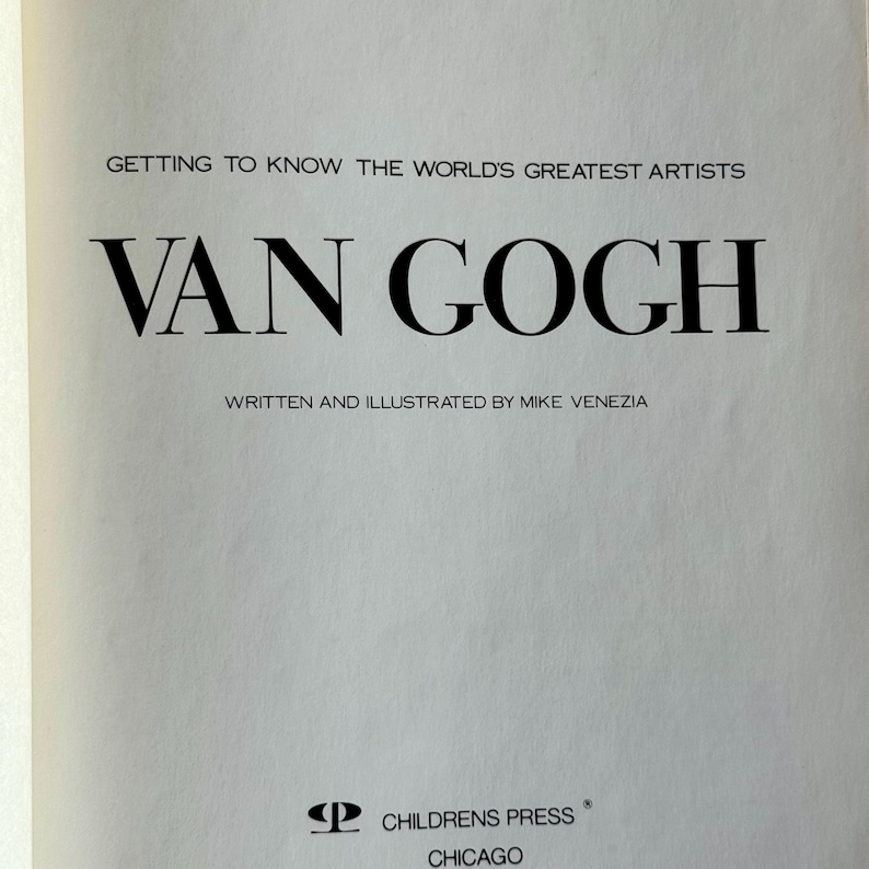 Vintage Van Gogh Children's Art Book, Illustrated Biography, 1988 - Etsy