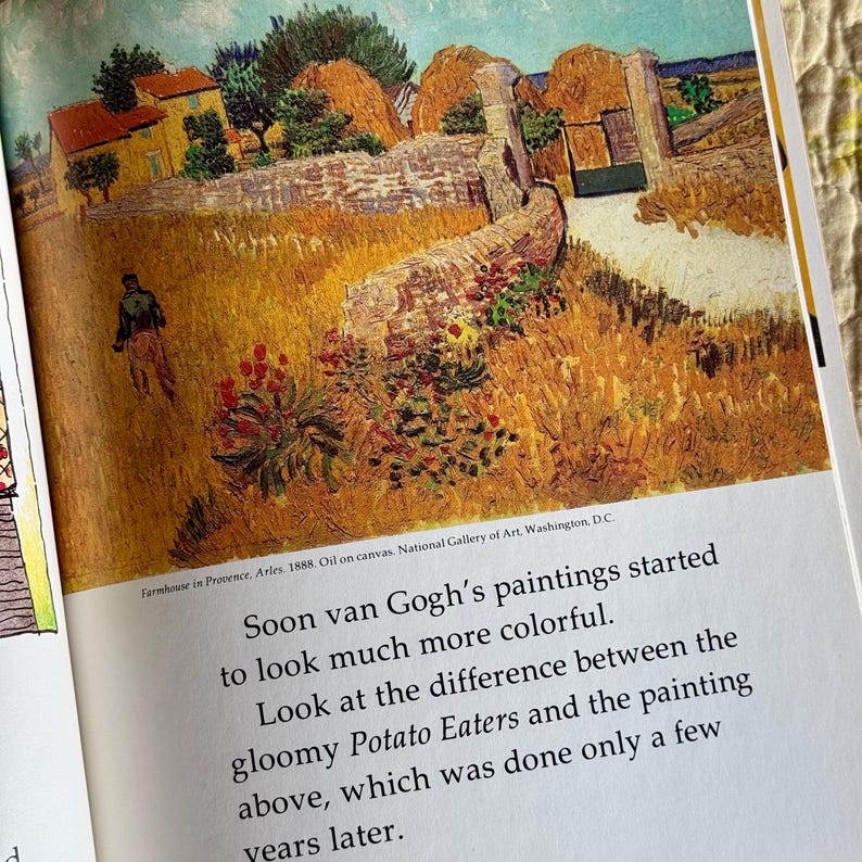 Vintage Van Gogh Children's Art Book, Illustrated Biography, 1988 - Etsy