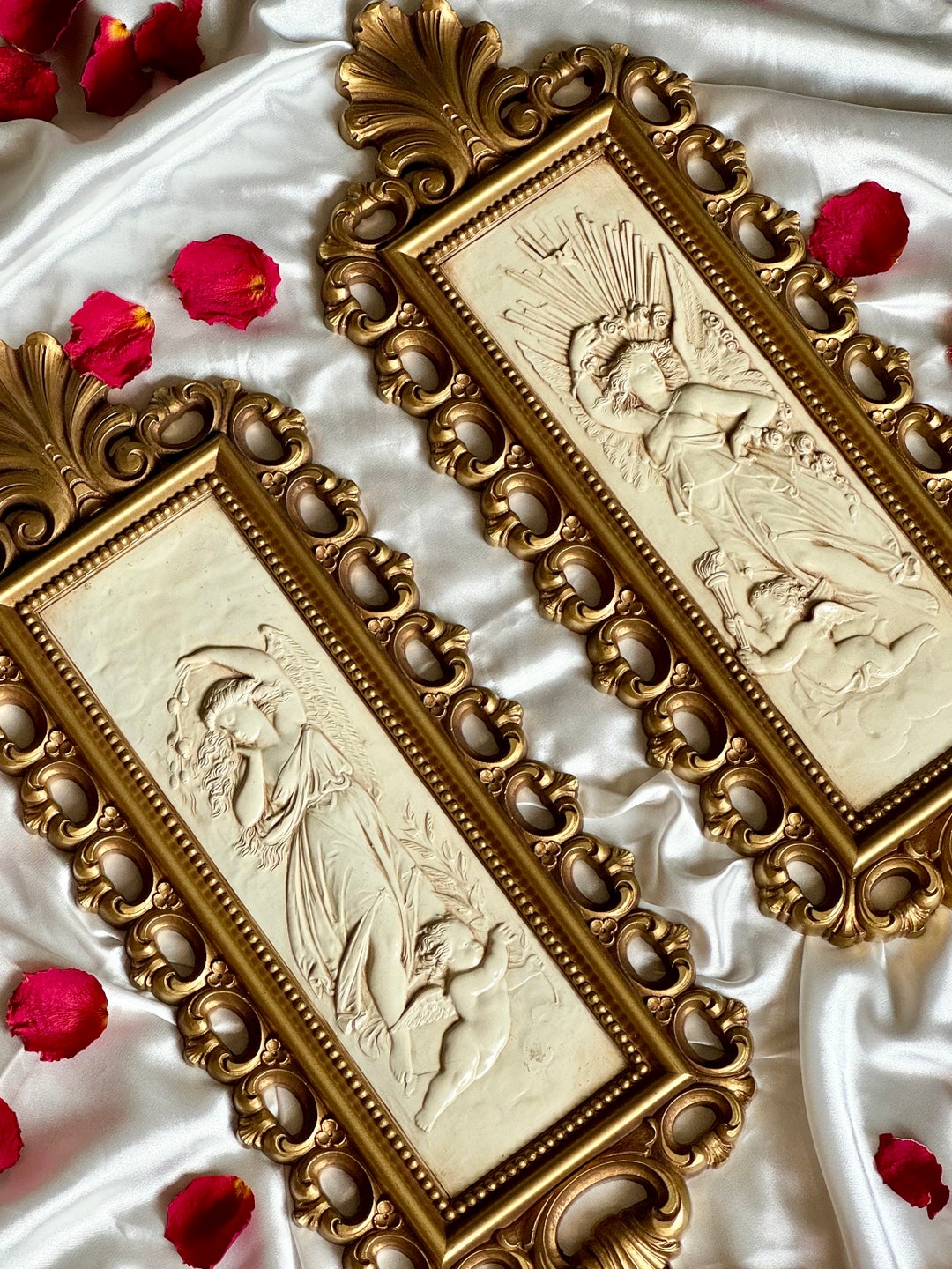 Vintage 70s Homco Angel Wall Hangings Roman Neo Classical Cherubs Set ...