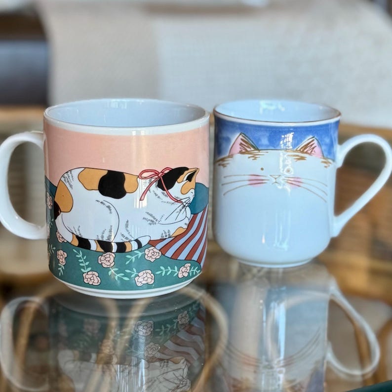 Vintage Cat Mugs Set – Mary Lake-thompson, Takahashi Japan Feline ...