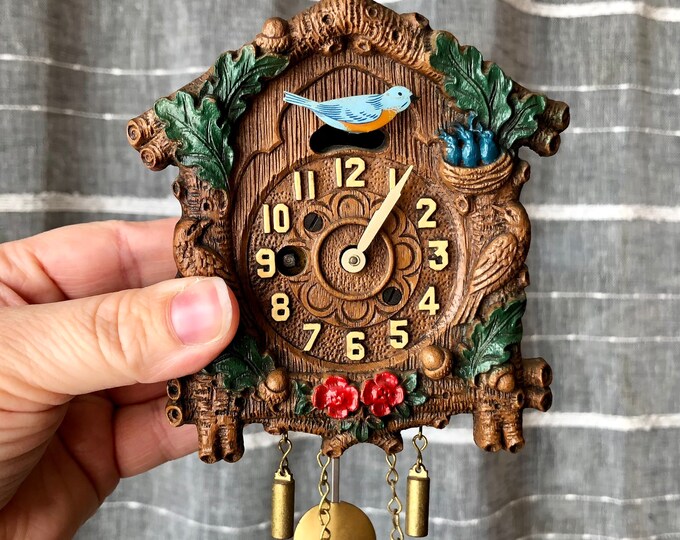 Vintage August C. Keebler Bird Wind up Clock With Key | 1930's Cuckoo ...