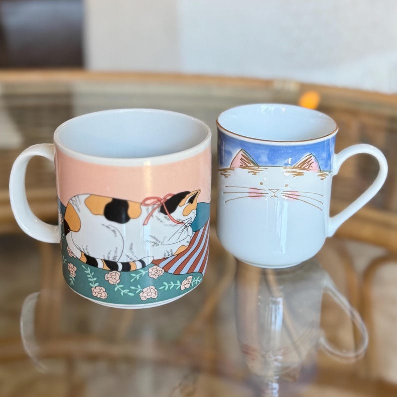 Vintage Cat Mugs Set – Mary Lake-thompson, Takahashi Japan Feline ...