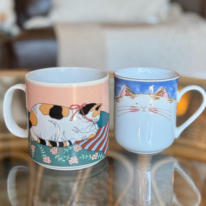 Vintage Cat Mugs Set – Mary Lake-thompson, Takahashi Japan Feline ...