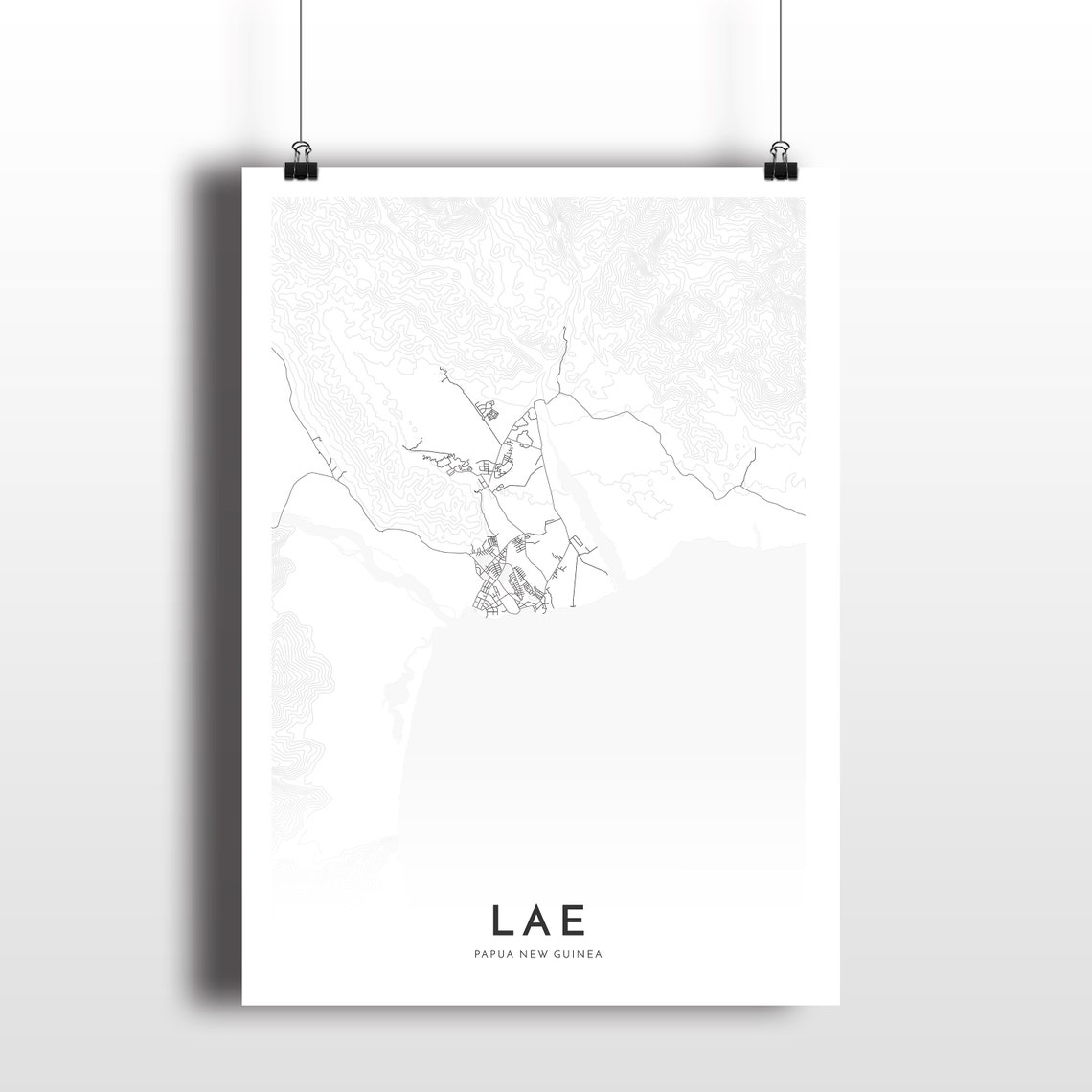Lae map Lae Papua New Guinea city map print map poster | Etsy