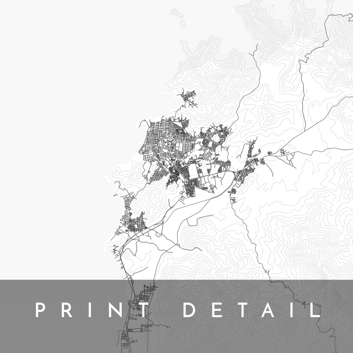 Santa Marta map Santa Marta Colombia city map print map | Etsy