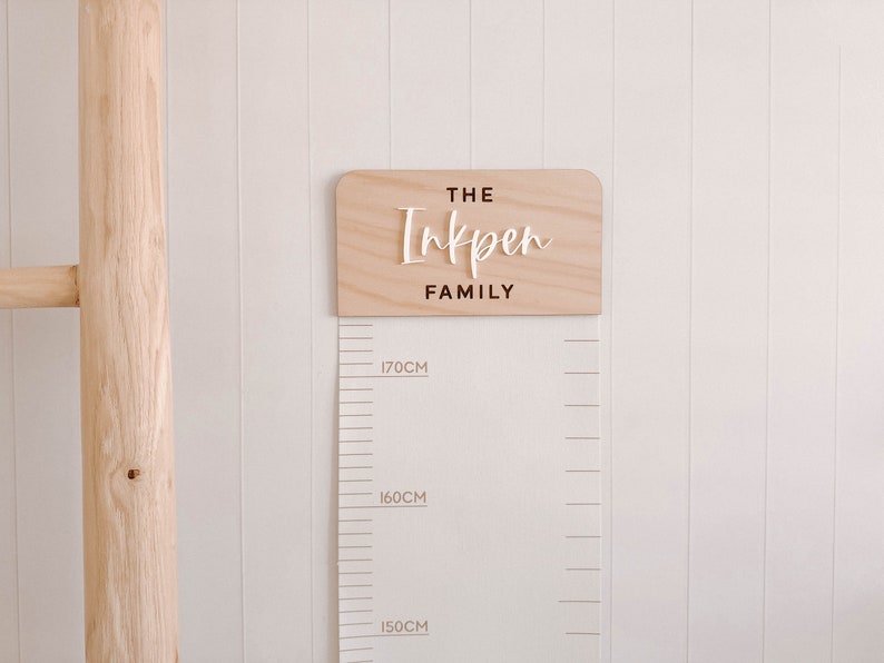 Personalized Family Growth Chart: Canvas Height Ruler, Fabric Growth ...