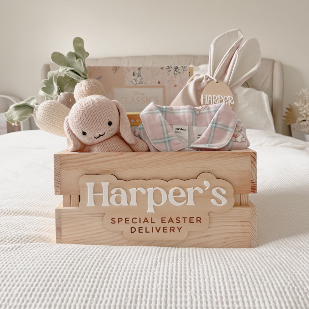 DELUXE Easter Crate | Personalised Crate | Easter Bunny Box | Easter ...